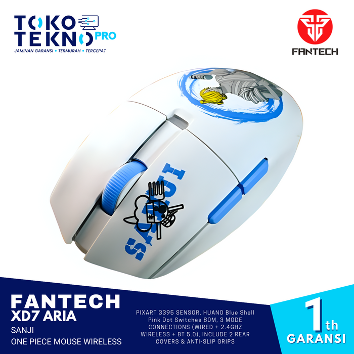 Fantech XD7 Sanji One Piece Mouse Wireless Gaming - TOKOTEKNO