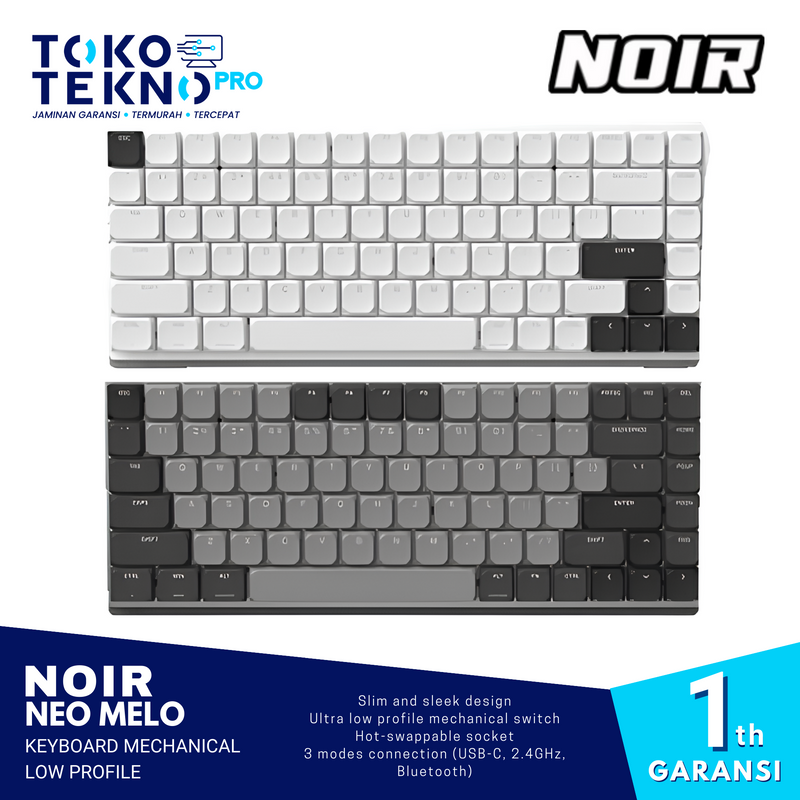 Noir Neo Melo Keyboard Mechanical Low Profile Wireless Connection ...