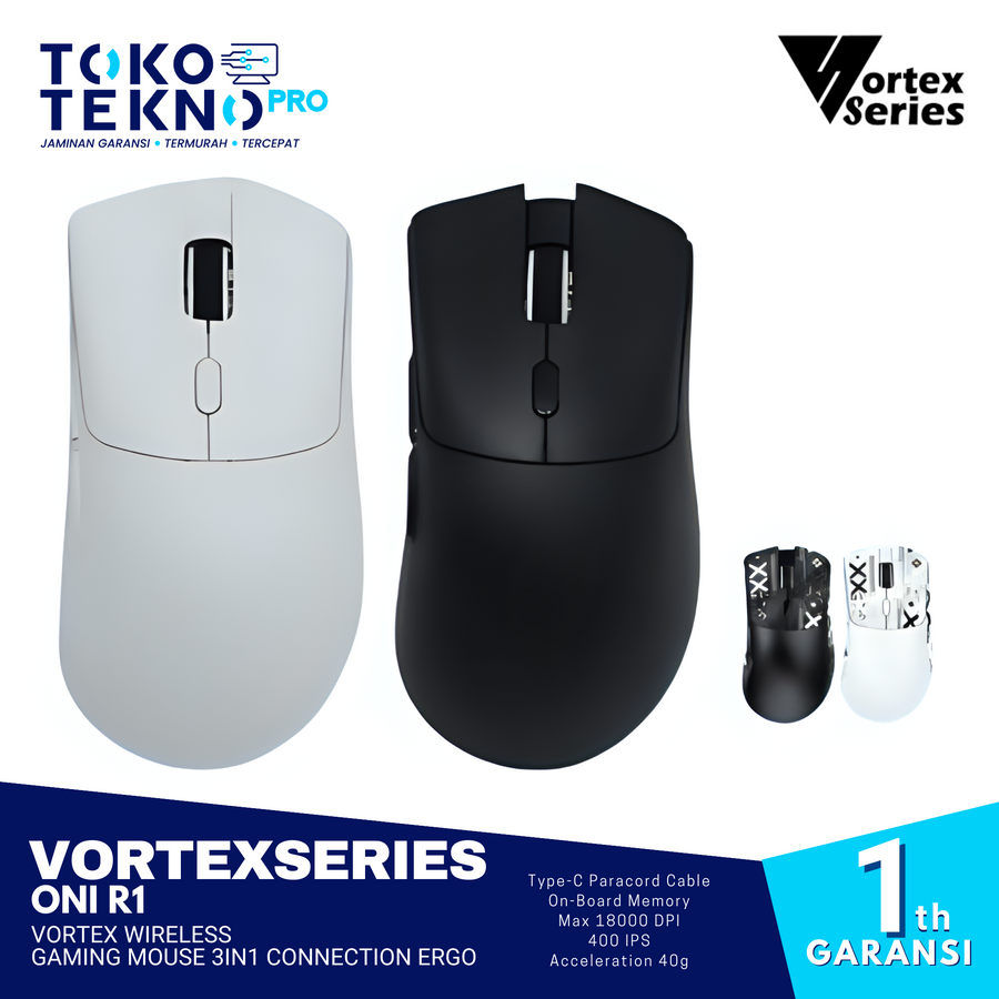 Vortexseries Oni R1 Vortex Wireless Gaming Mouse 3in1 Connection Ergo ...