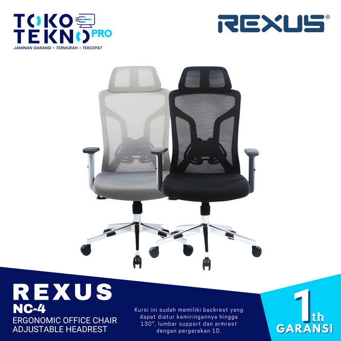 Rexus NC4 / NC-4 Ergonomic Office Chair Kursi Kantor Adjustable ...