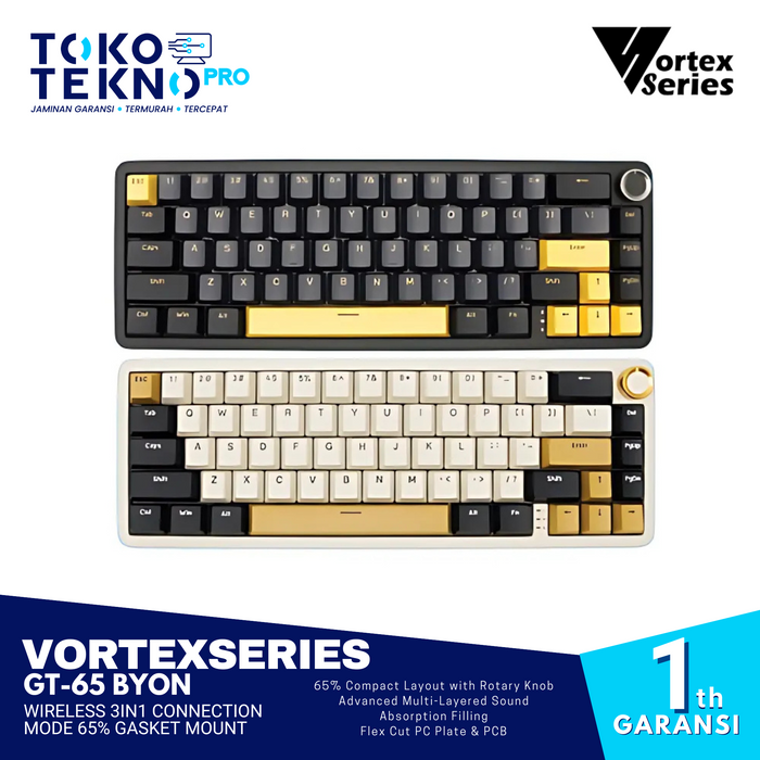 VortexSeries Vortex GT65 / GT-65 Byon 65% Wireless 3in1 Connection Mode ...