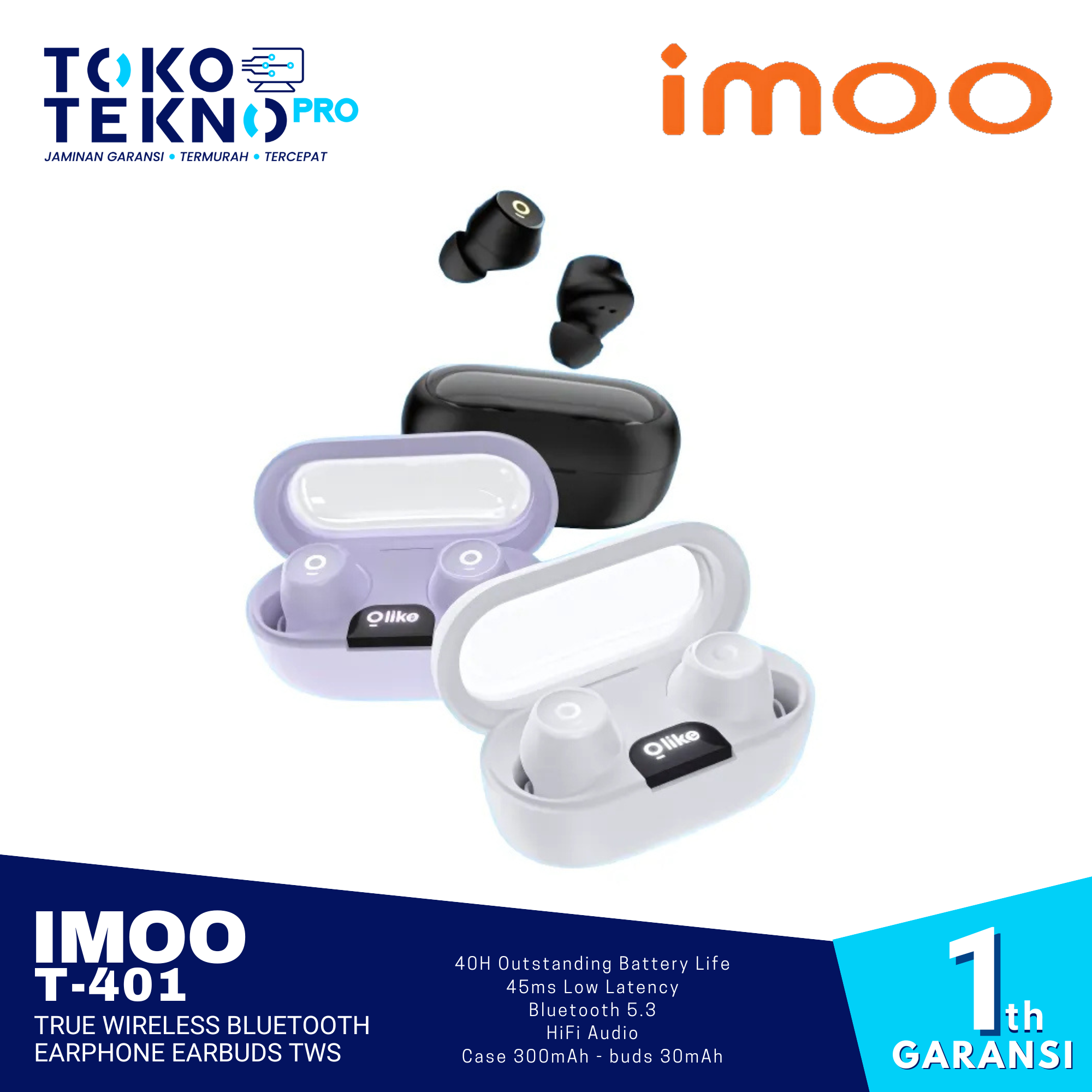 OLIKE T401 / T-401 True Wireless Bluetooth Earphone Earbuds TWS ...