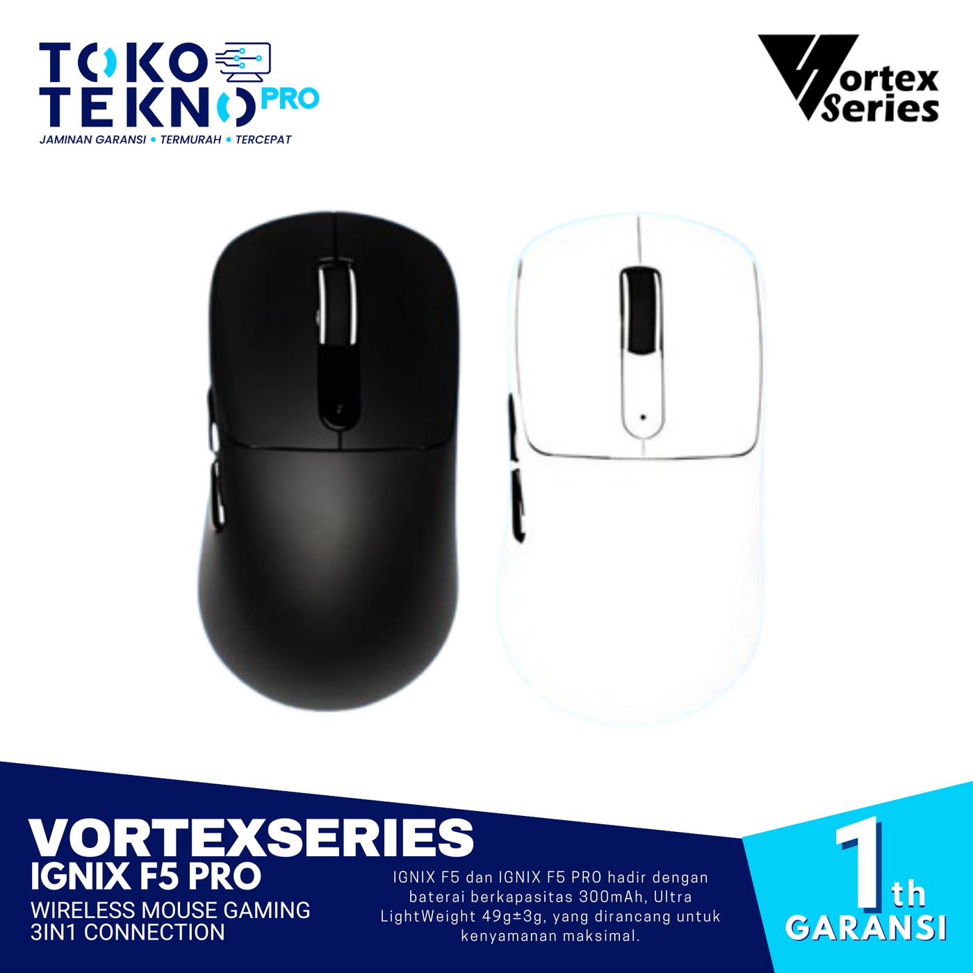 Vortexseries Vortex Ignix F5 / Ignix F5 Pro Wireless Mouse Gaming 3in1 ...