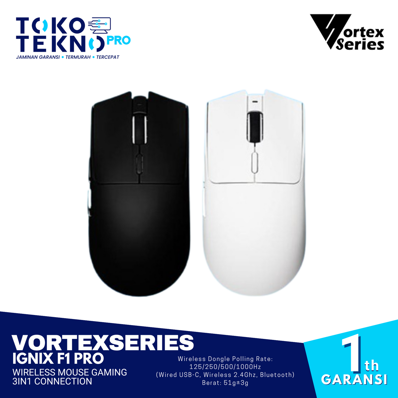 Vortexseries Vortex Ignix F1 / Ignix F1 Pro Wireless Mouse Gaming 3in1 ...