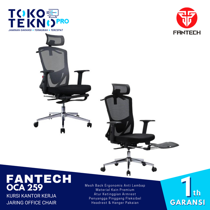 Fantech OCA259 Kursi Kantor Kerja Jaring Office Chair - TOKOTEKNO