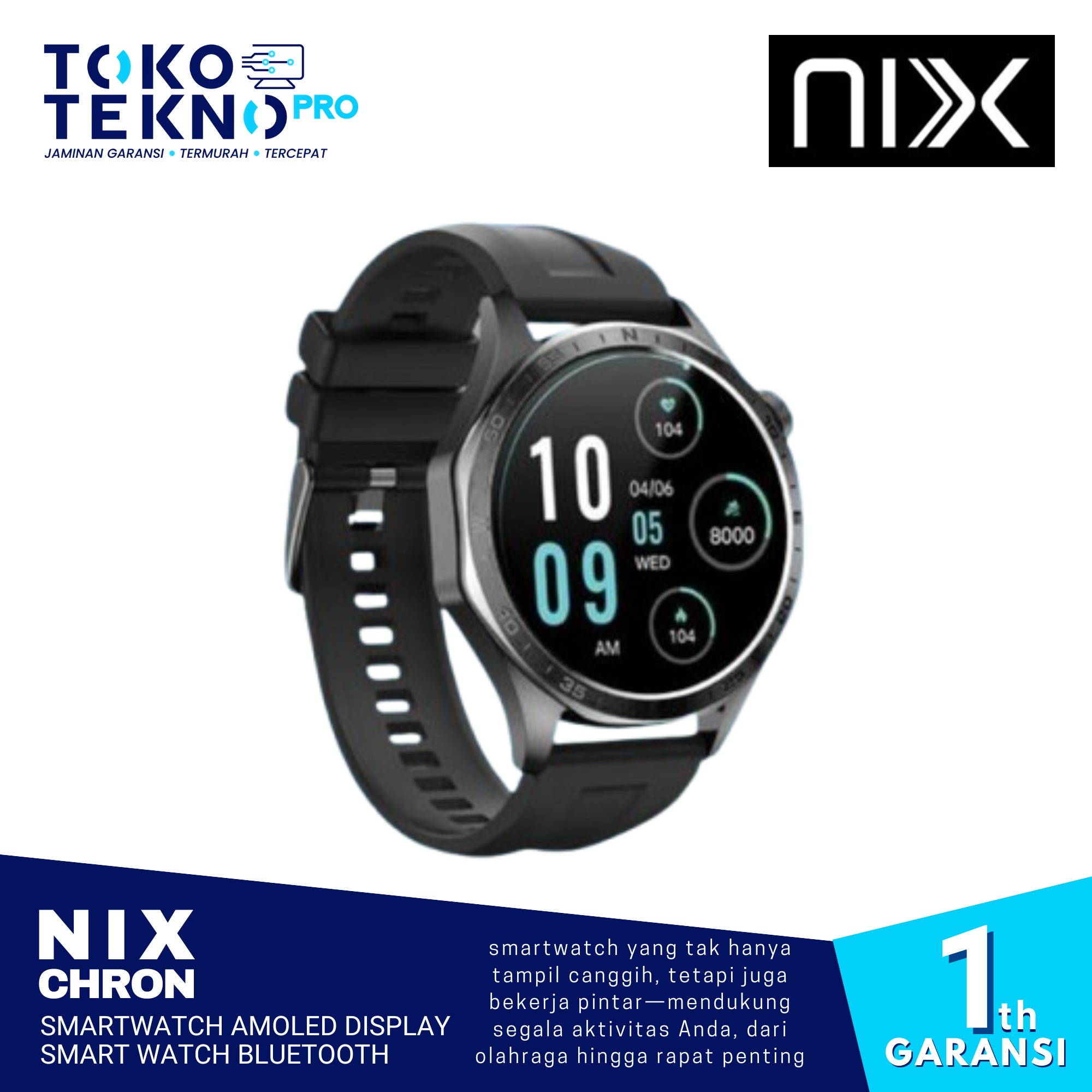 NIX Chron Smartwatch AMOLED Display Smart Watch Bluetooth Calling GPS ...