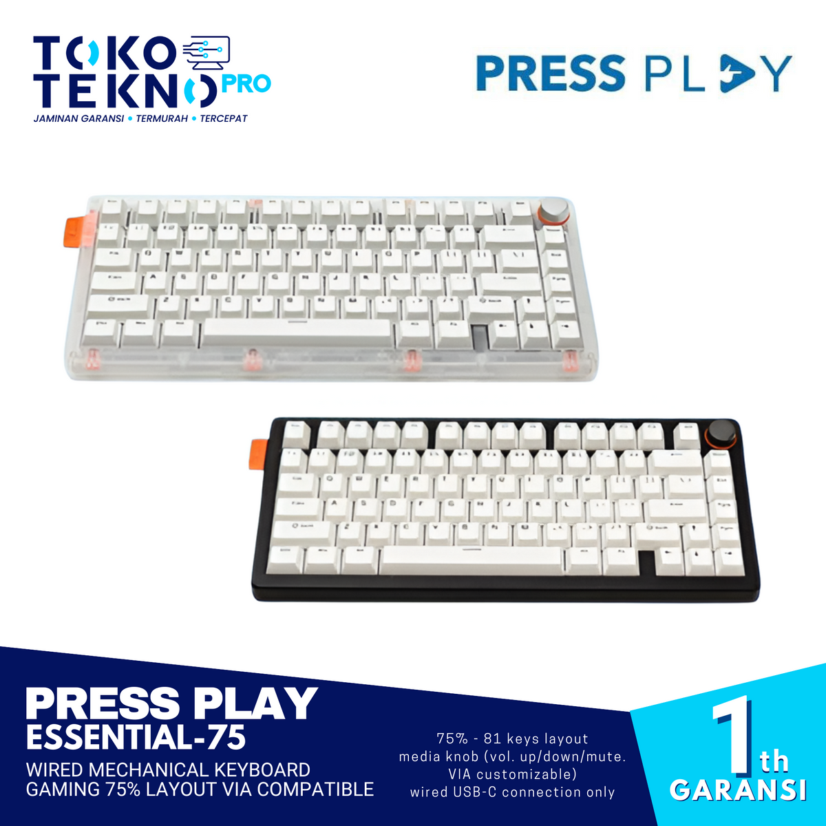 Press Play Essential75 / Essential 75 / Essential-75 Wired Mechanical ...