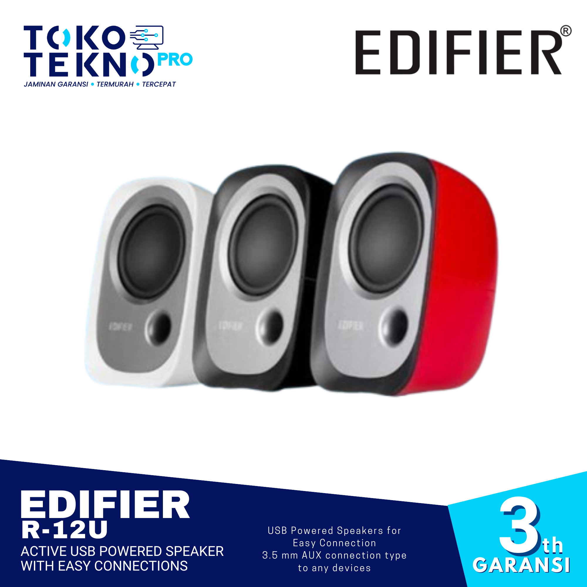 EDIFIER R12U / R-12U 2.0 Active USB Powered Speaker with Easy ...